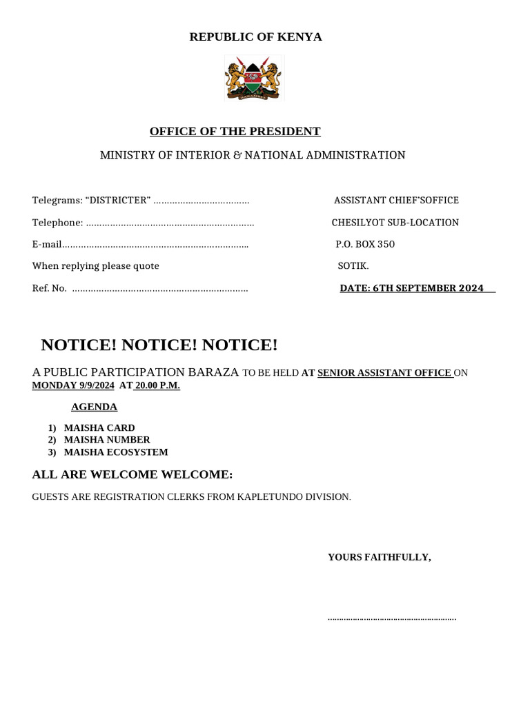 Baraza Meeting Poster | PDF