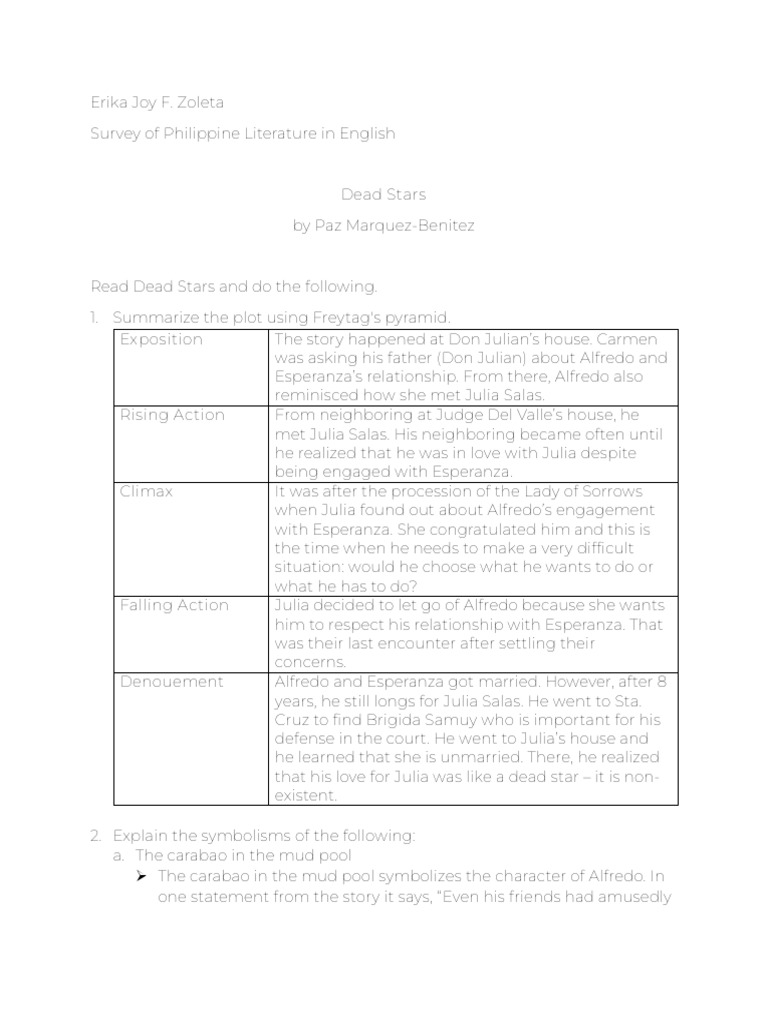 Dead Stars - Zoleta, Erika Joy - 011413 | PDF | Language Arts & Discipline