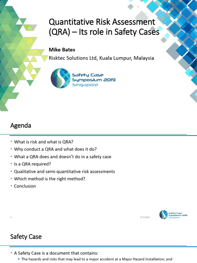 SCS-2019-QRA-Role-in-a-Safety-Case | PDF | Risk | Risk Assessment