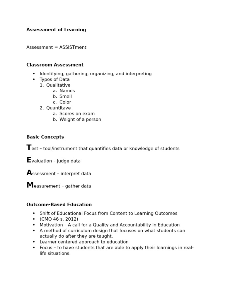 Assessment of Learning | PDF | Educational Assessment | Learning