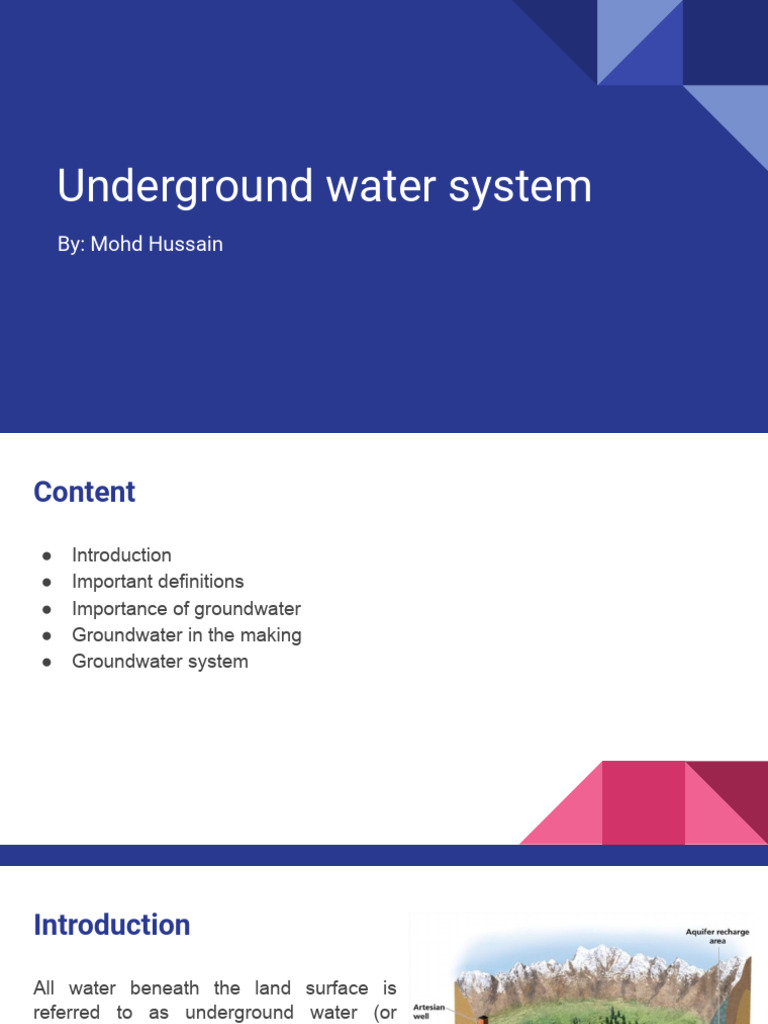 Underground water system | PDF | Groundwater | Aquifer