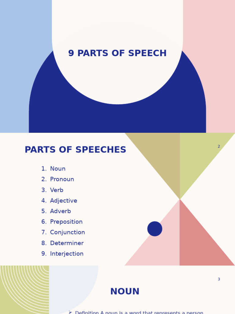 9 Parts of Speech | PDF | Language Arts & Discipline
