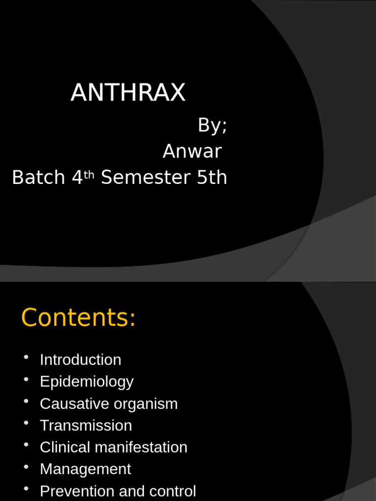 Understanding Anthrax: Causes and Management | PDF | Anthrax | Microbiology