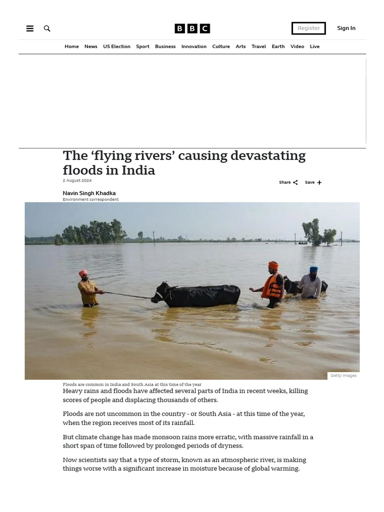 The Flying Rivers' Causing Devastating Floods in India | PDF | Rain | Flood