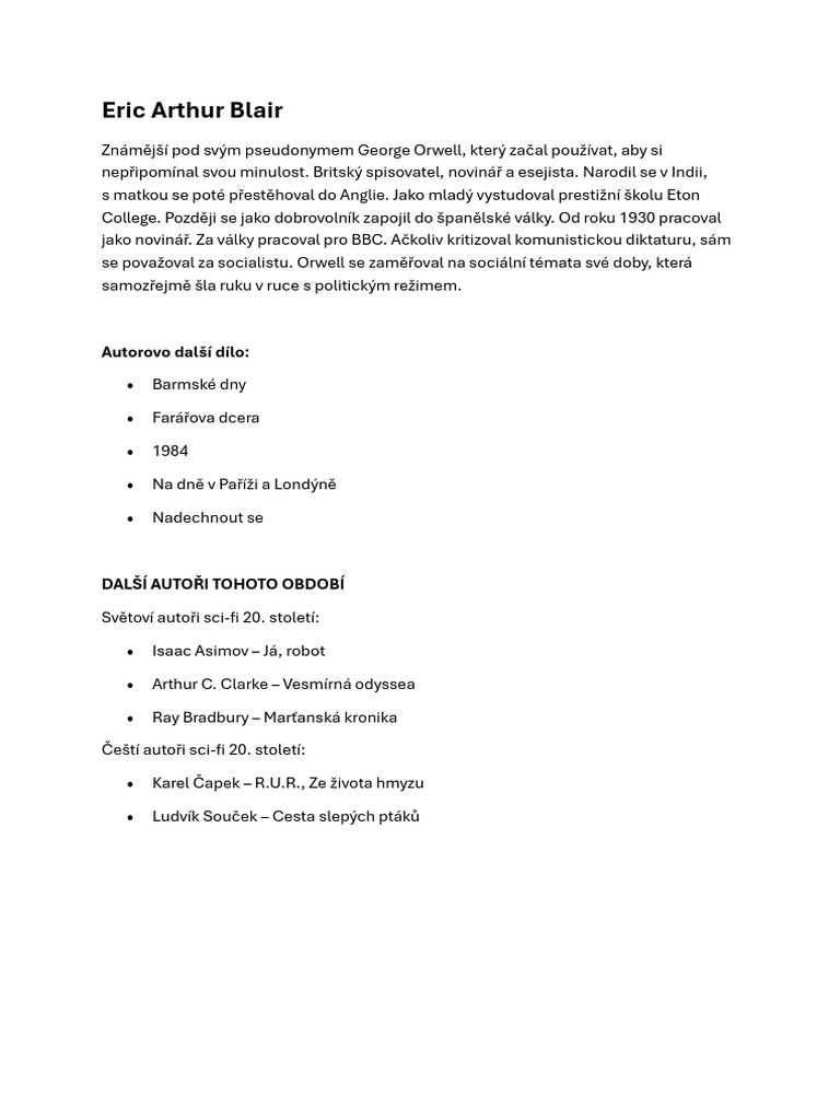 Eric Arthur Blair | PDF