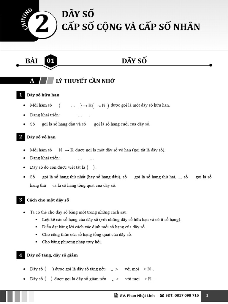 Day So Cap So Cong Va Cap So Nhan Toan 11 Knttvcs Phan Nhat Linh | PDF