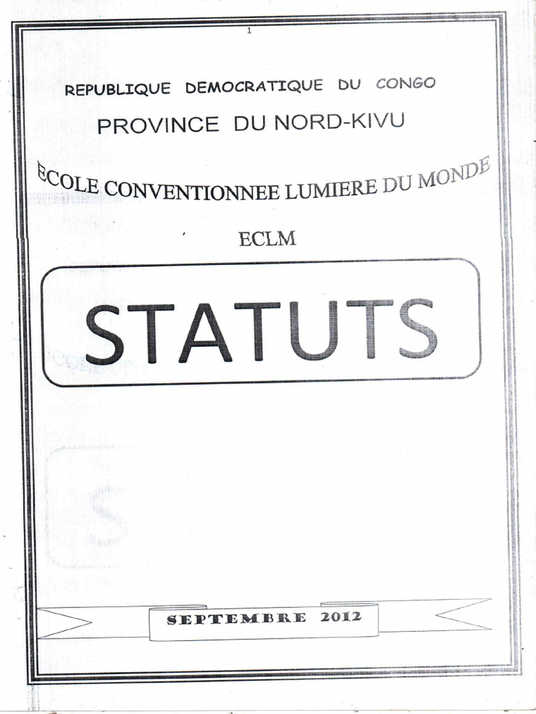 Statuts Lumiere Du Monde | PDF