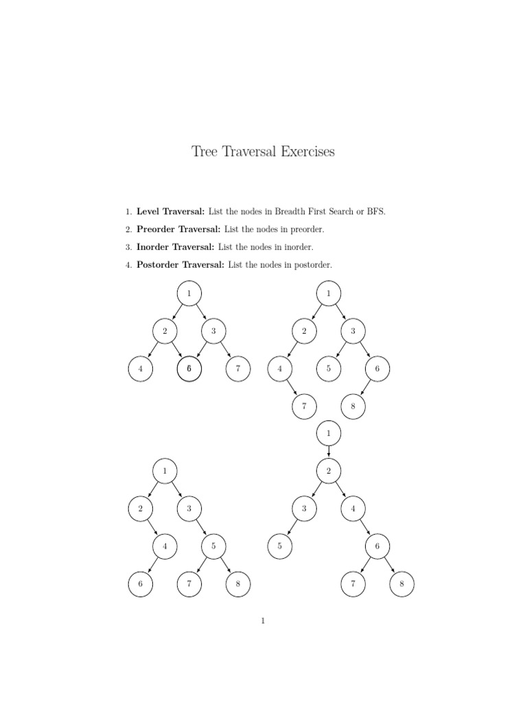 Binary - Tree Traversal Exercises | PDF | Control Flow | Recursion