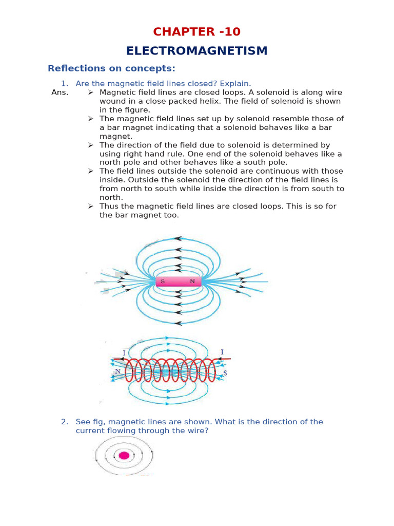 X - PHY, CH - 10, ELECTROMAGNETISM | PDF | Electromagnetic Induction ...