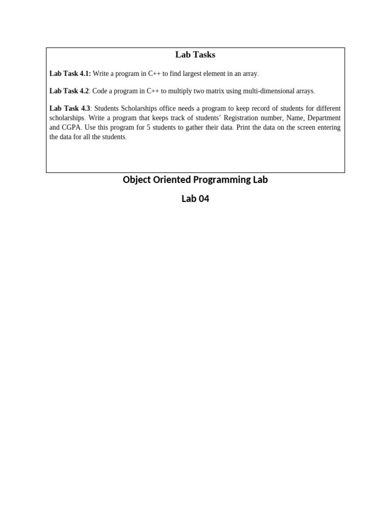 OOP Lab 04 | PDF