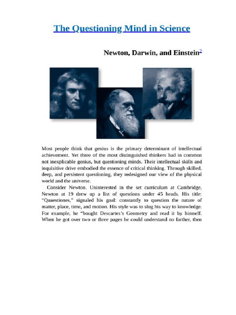 The Questioning Mind in Science | PDF
