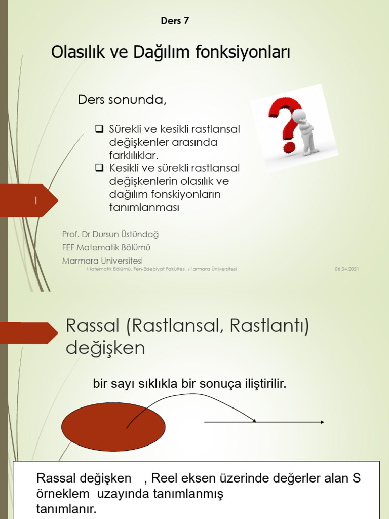 Olasılık Ders 7 | PDF