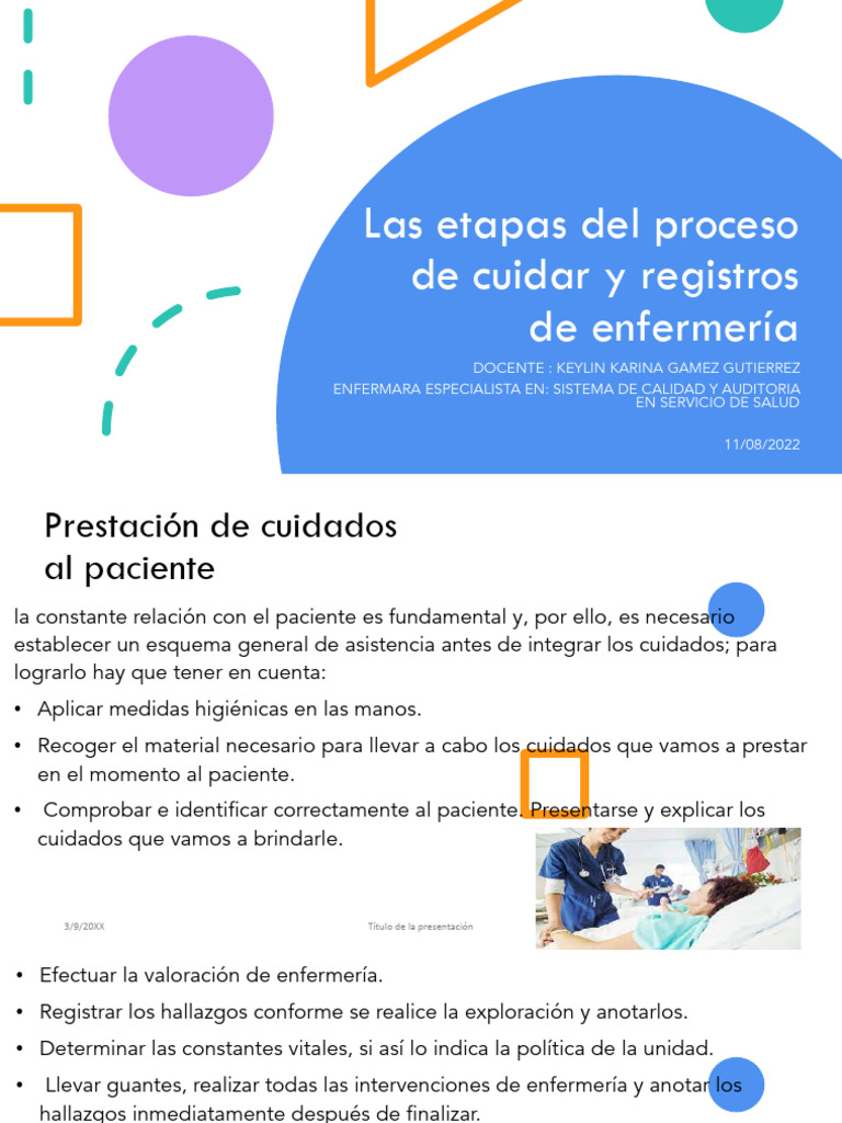 Las Etapas Del Proceso y Registro de Enfermeria | PDF | Enfermería | Examen físico