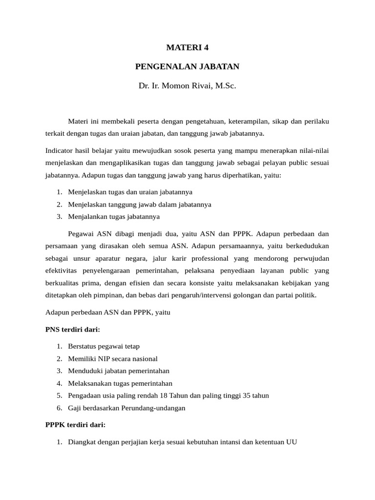 Materi 4 Pengenalan Jabatan | PDF