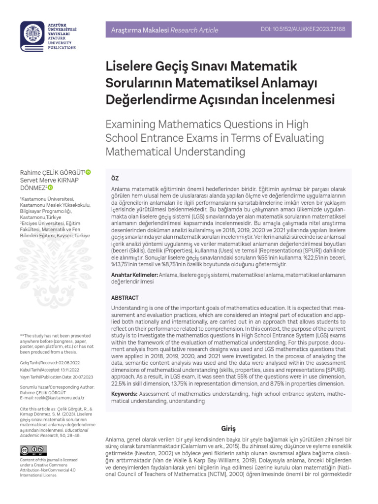 Math Understanding | PDF