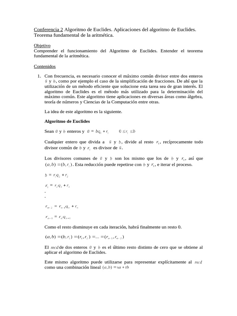 C2._Algoritmo_de_Euclides | PDF | Número primo | Algoritmos