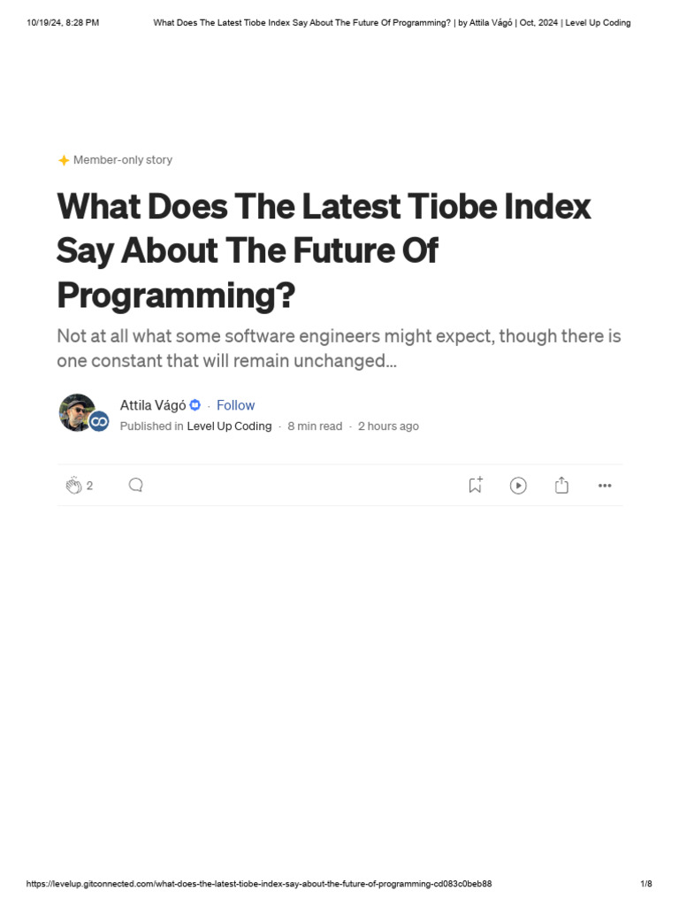 What Does The Latest Tiobe Index Say About The Future of Programming ...