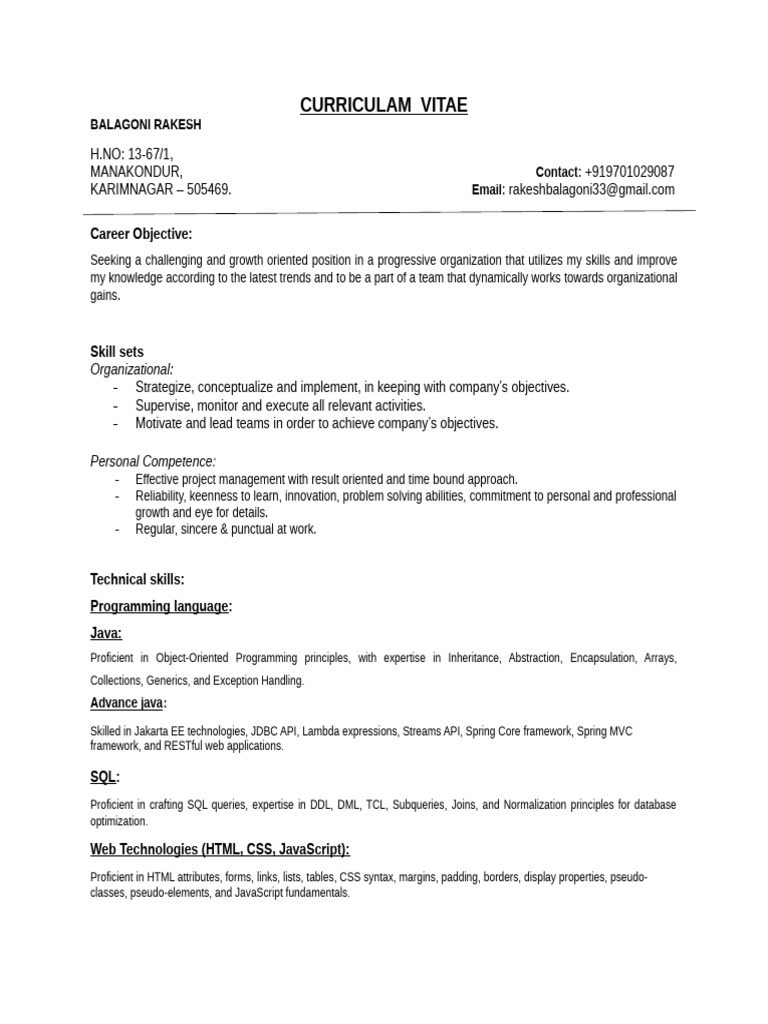 Rakesh Balagoni Resume_1 | PDF | Sql | Databases