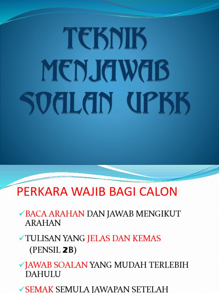 Contoh SOALAN UPKK | PDF