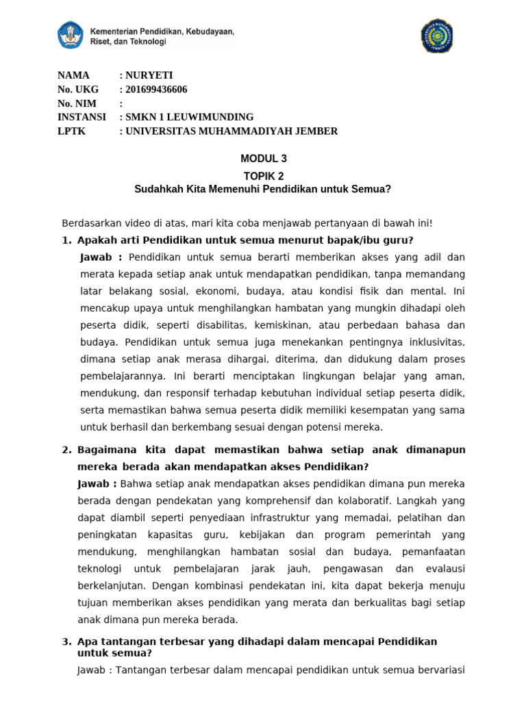 Ppabk - Topik 2 - A - Konten 2 (Teks) | PDF | Karier & Perkembangan