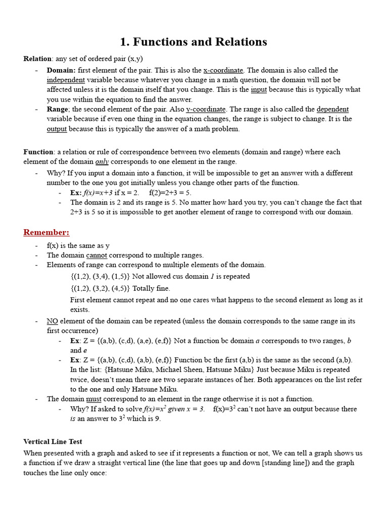 Gen Math Quarter 1 Notes | PDF | Polynomial | Function (Mathematics)
