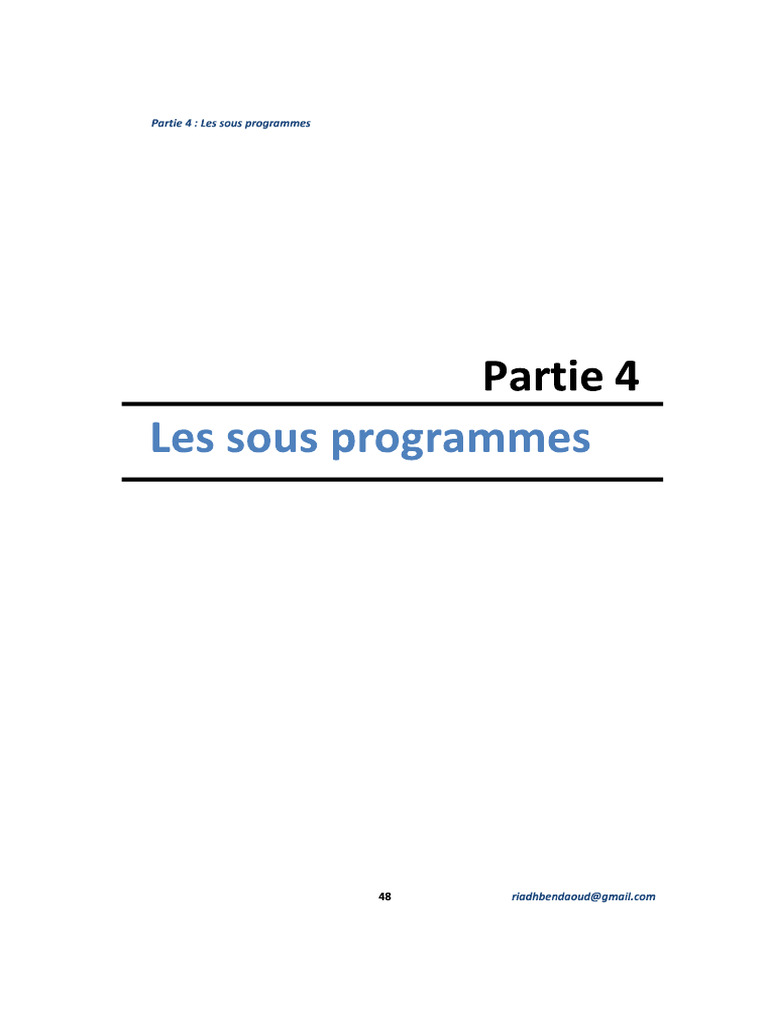 Les Sous Programmes | PDF