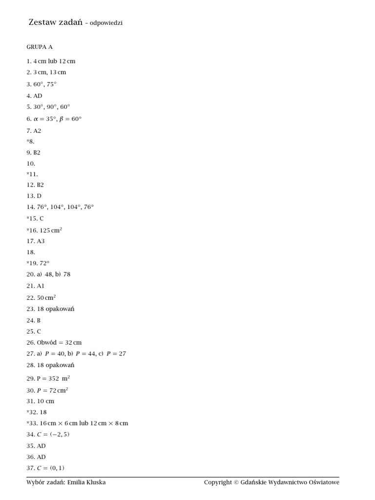 Zestaw Zad Fig Odp | PDF