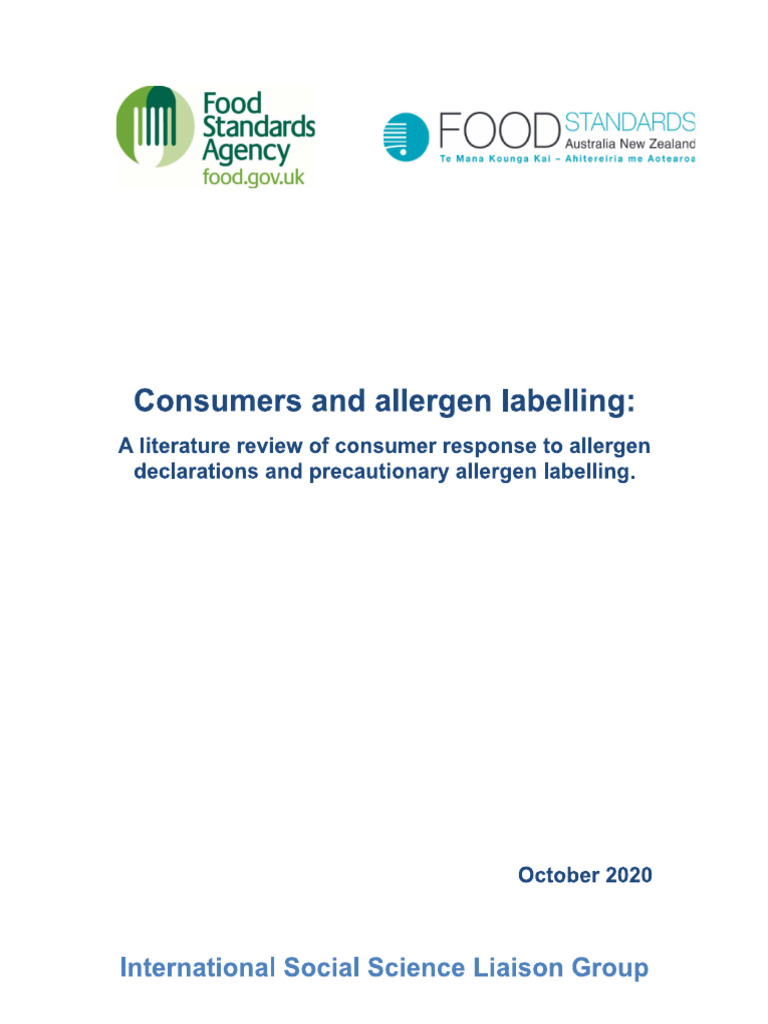 Consumers and Allergen Labelling | PDF