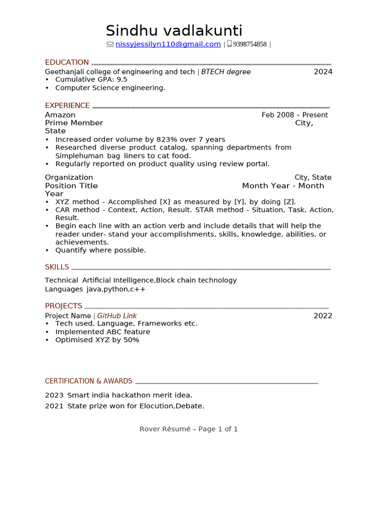 Sindhu Vadlakunti Resume 2024 | PDF | Computers