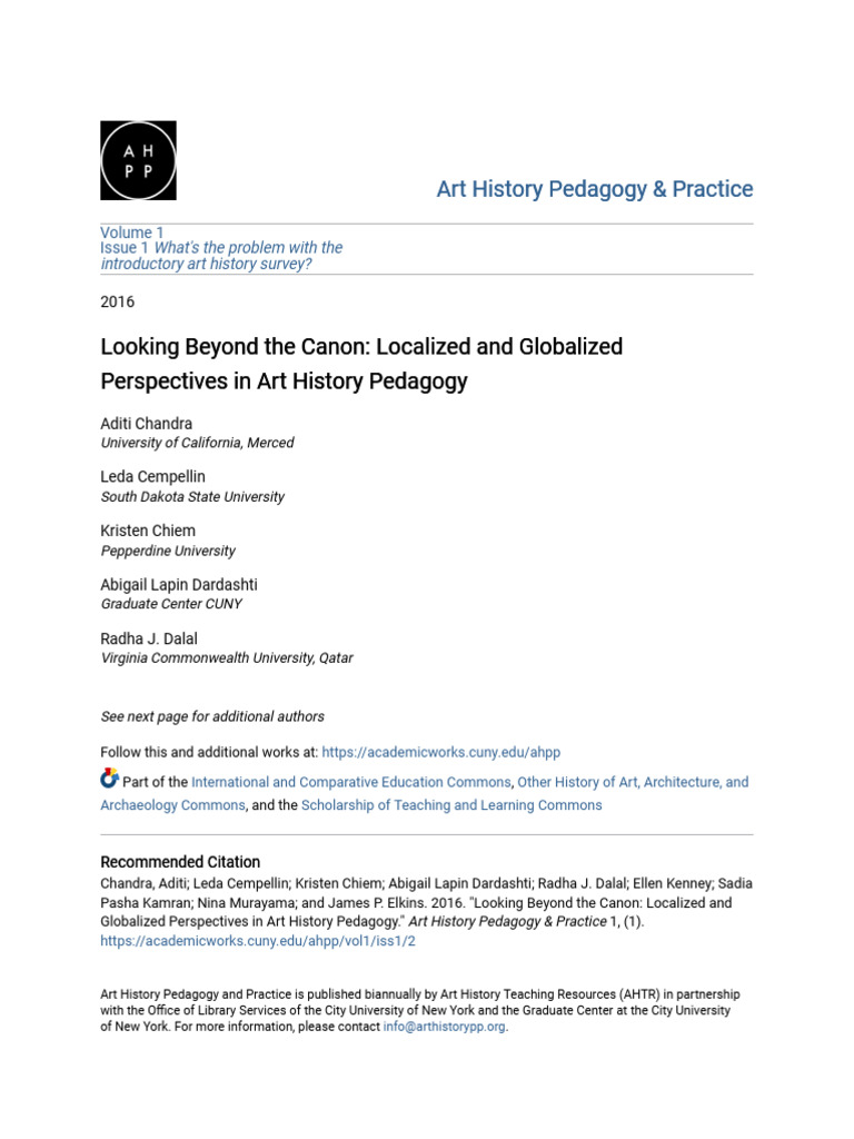 Looking Beyond The Canon Localized and G | PDF | Art History | Pedagogy