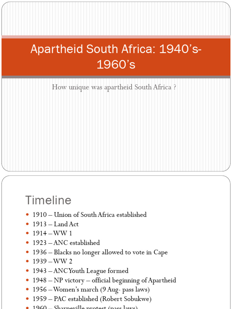 Apartheid South Africa: A Historical Overview | PDF | African National ...