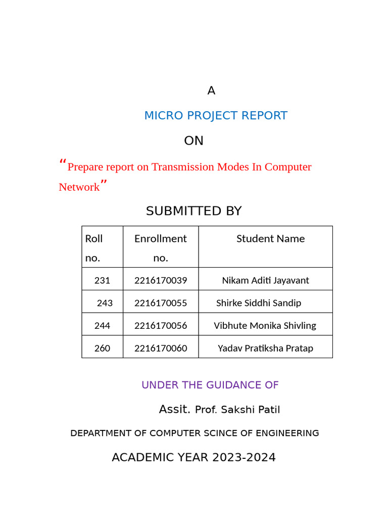 DCC microproject | PDF | Duplex (Telecommunications) | Computer Network