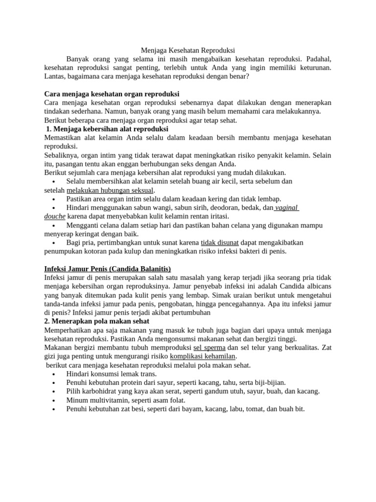 Materi Menjaga Kesehatan Reproduksi | PDF | Kesehatan Holistik