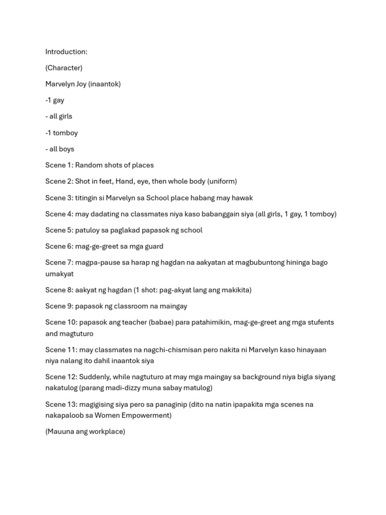 Homeroom Project Introduction 0 Work Scene | PDF