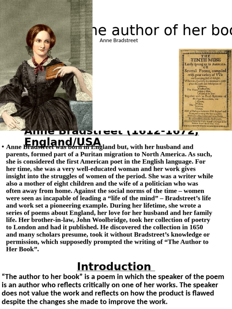 The Author of Her Book Analysis | PDF | Poetry