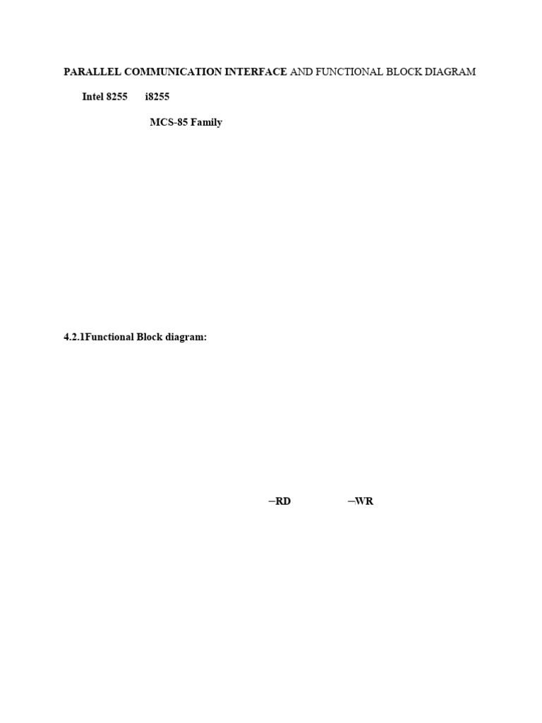 Parallel Communication Interface and Functional Block Diagram | PDF ...