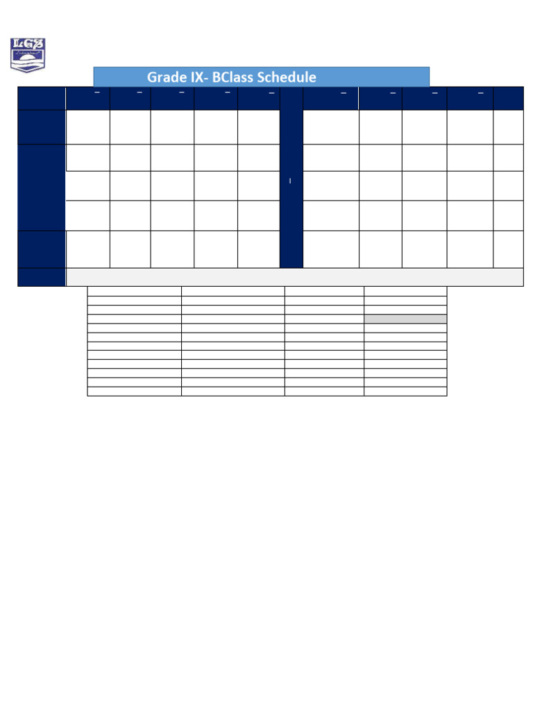 Grade_IX_-B_time_table_1 | PDF