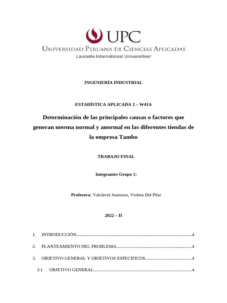 TF1 - Ea2 - Grupo 1 Final | PDF | Estadísticas | Business