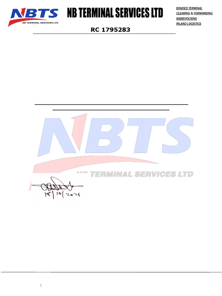 NB Terminal Services LTD - 3 | PDF | Business