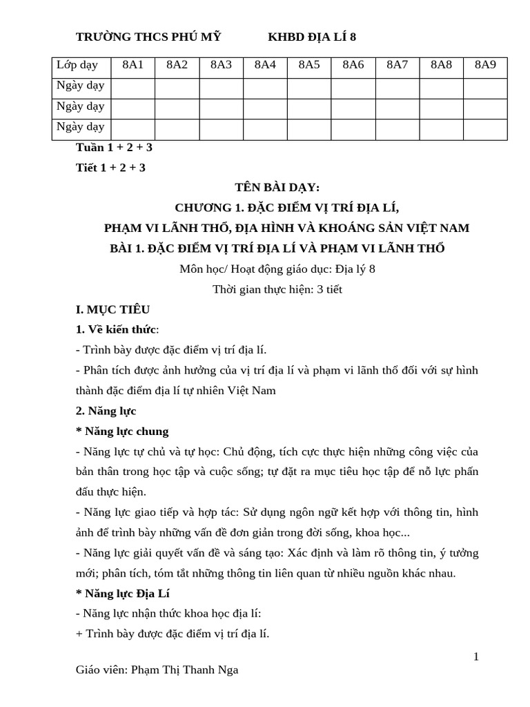 CTST - ĐỊA LÍ 8 - BÀI 1 | PDF
