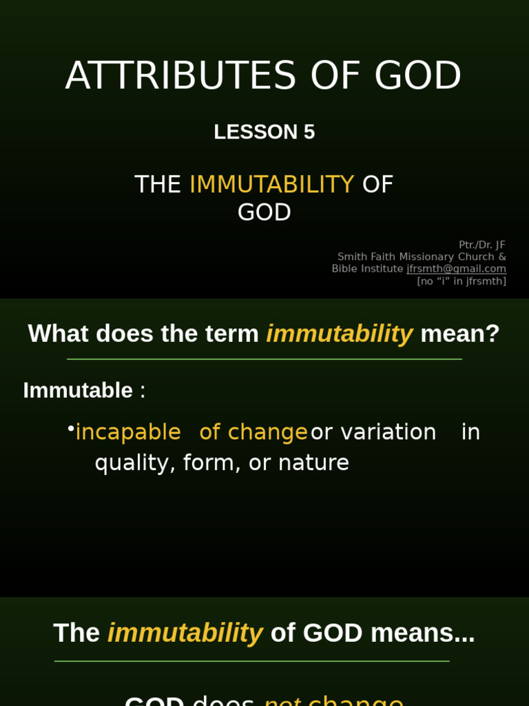 Attributes of God | PDF | Salvation | Jesus