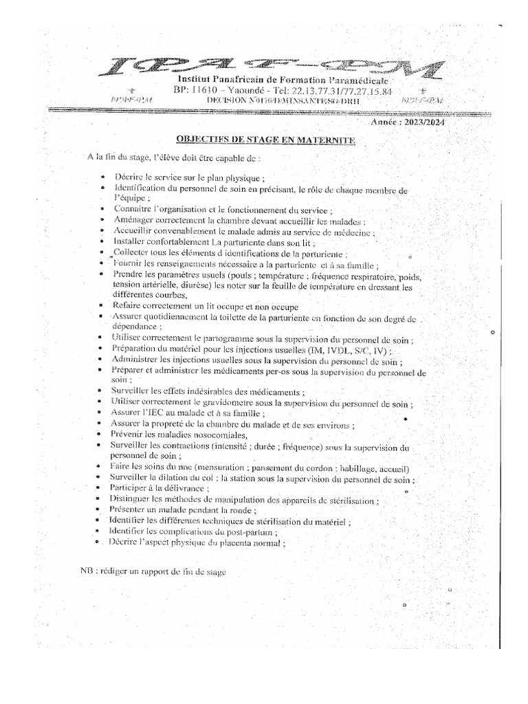 Objectif de Stage | PDF