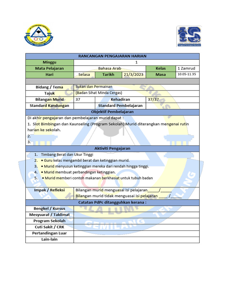 RPH6 1Z BAHASA ARAB M1 21 MAC 2023 | PDF
