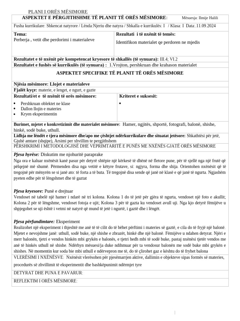 11.09.2024 Shkencat Natyrore | PDF