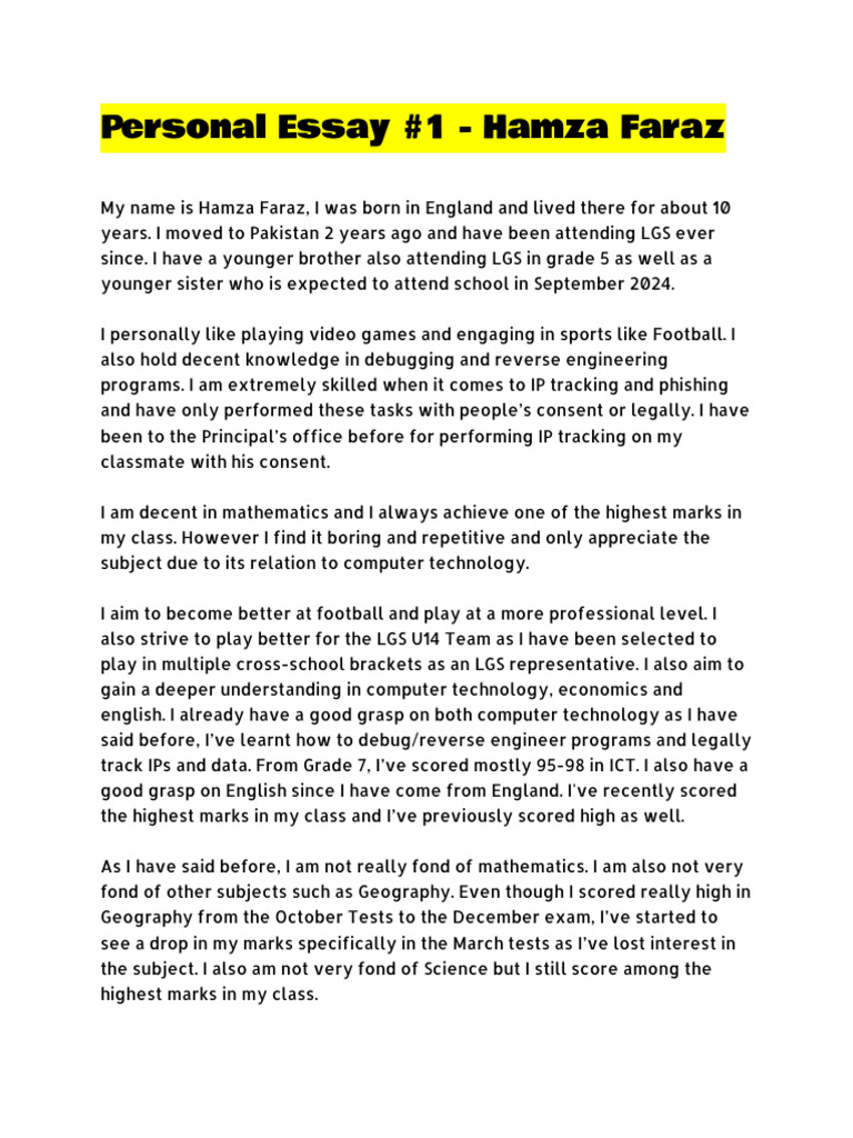 Personal Essay | PDF