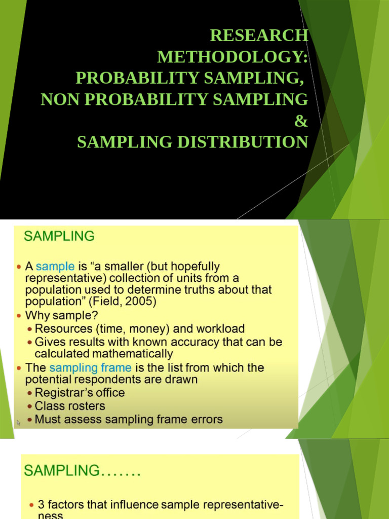 Research Methodology Sampling | PDF | Sampling (Statistics) | Probability Distribution