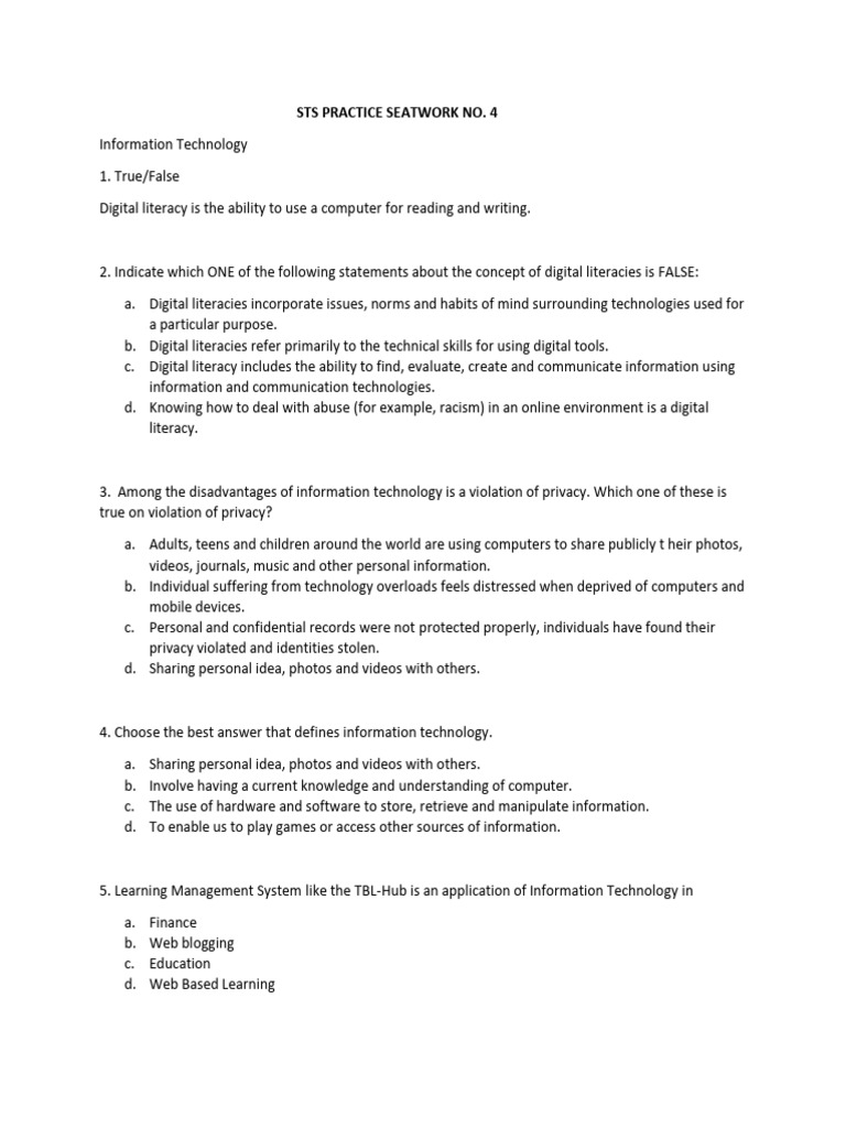 STS-Practice-Seatwork-4 (2023) - 1 | PDF | Gene Therapy | Genetically Modified Organism