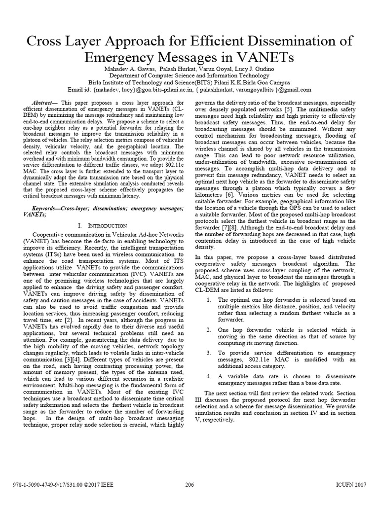 Cross Layer Approach For Efficient Dissemination of | PDF | Computer Network | Data Transmission
