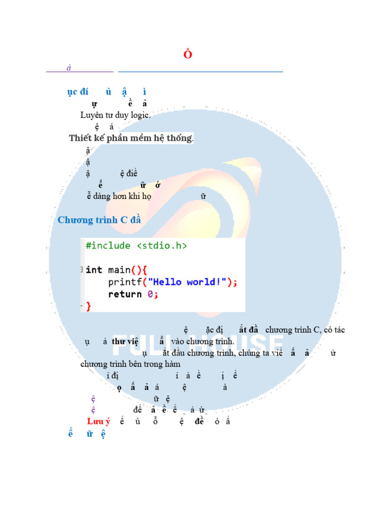 BUỔI 1+2 học code C | PDF
