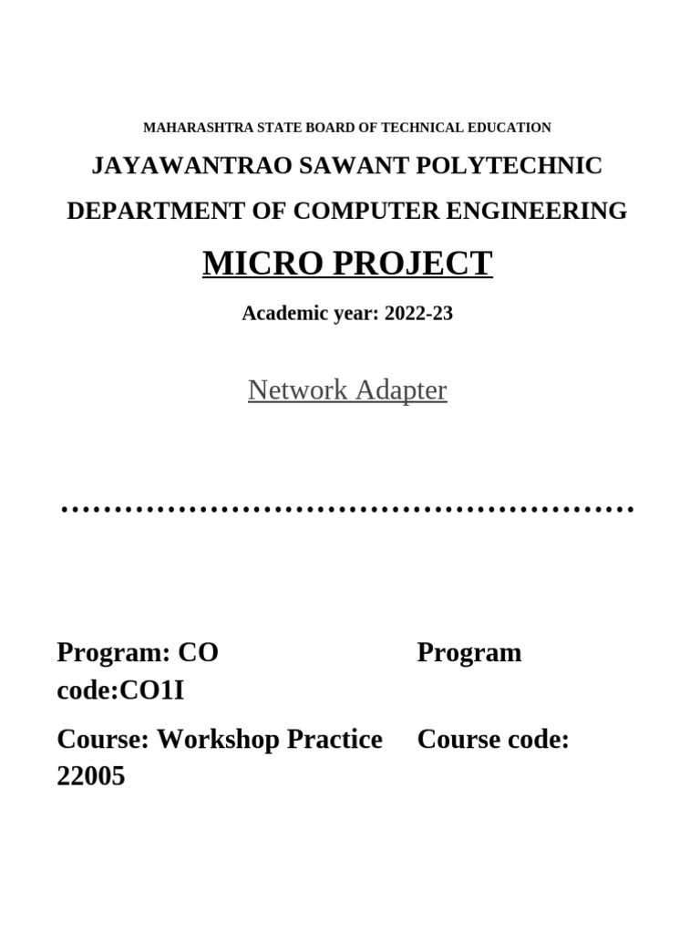 AMI MICRO PROJECT FORMAT | PDF | Network Interface Controller | Computer Network
